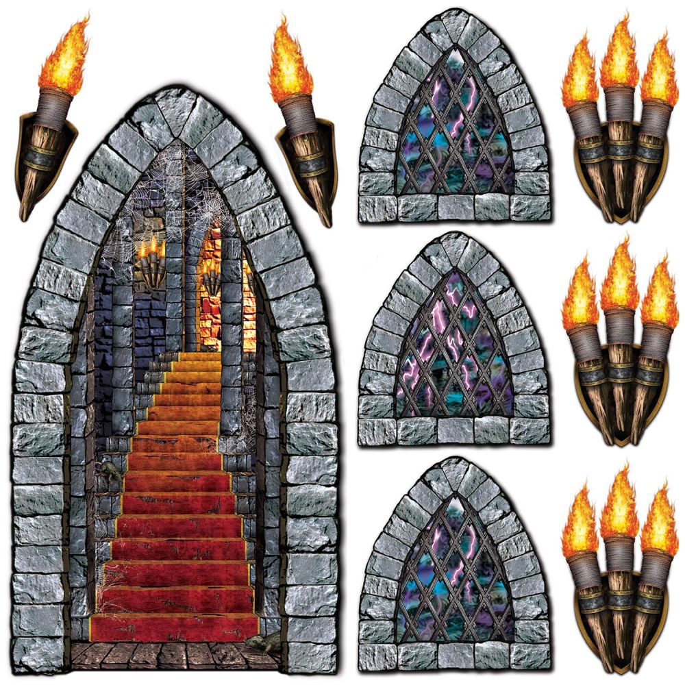 Castle Stairway Window & Torch Props: Party at Lewis Elegant Party ...