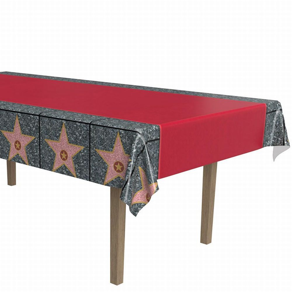 Red Carpet Star Plastic Tablecloth: Party at Lewis Elegant Party ...
