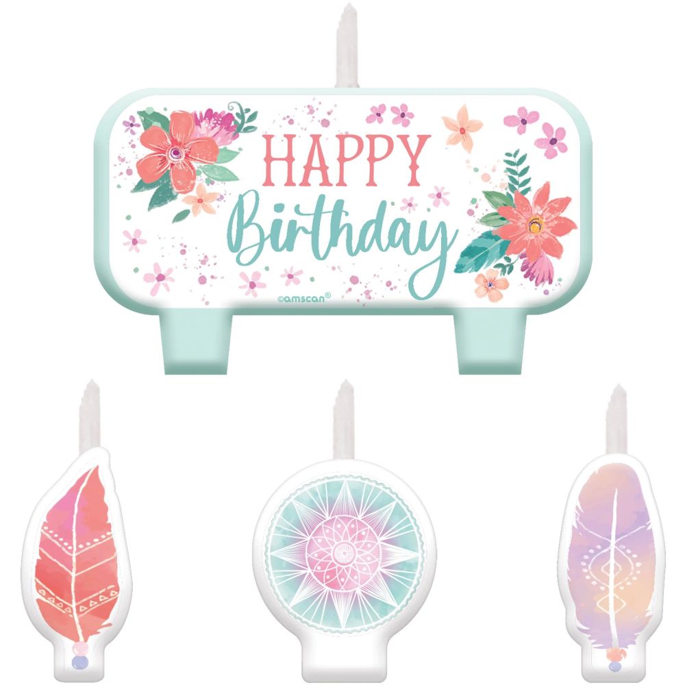 Free Spirit Birthday Candle Set: Party at Lewis Elegant Party Supplies ...