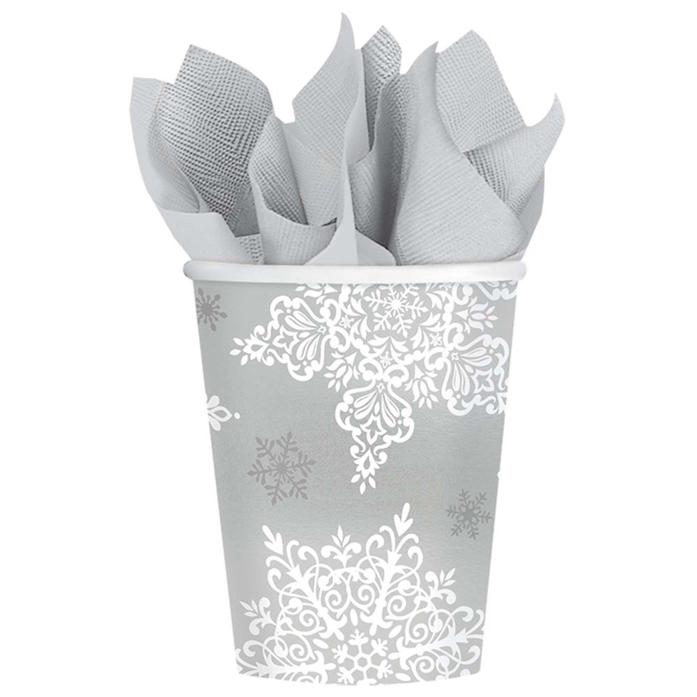 Snowflake Shining Season 9 oz Paper Cups Bulk Pack: Party at Lewis ...