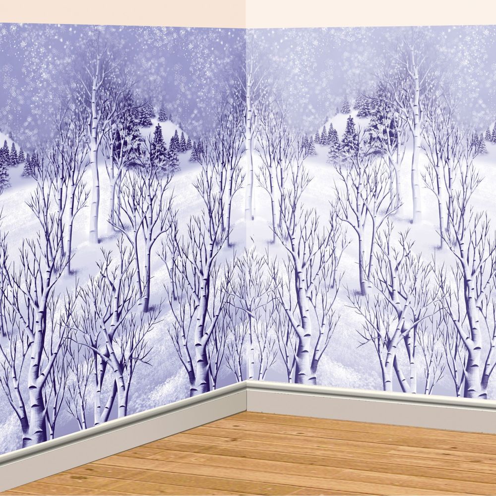 Winter Wonderland Scene Setter 40-foot Backdrop: Party at Lewis Elegant ...