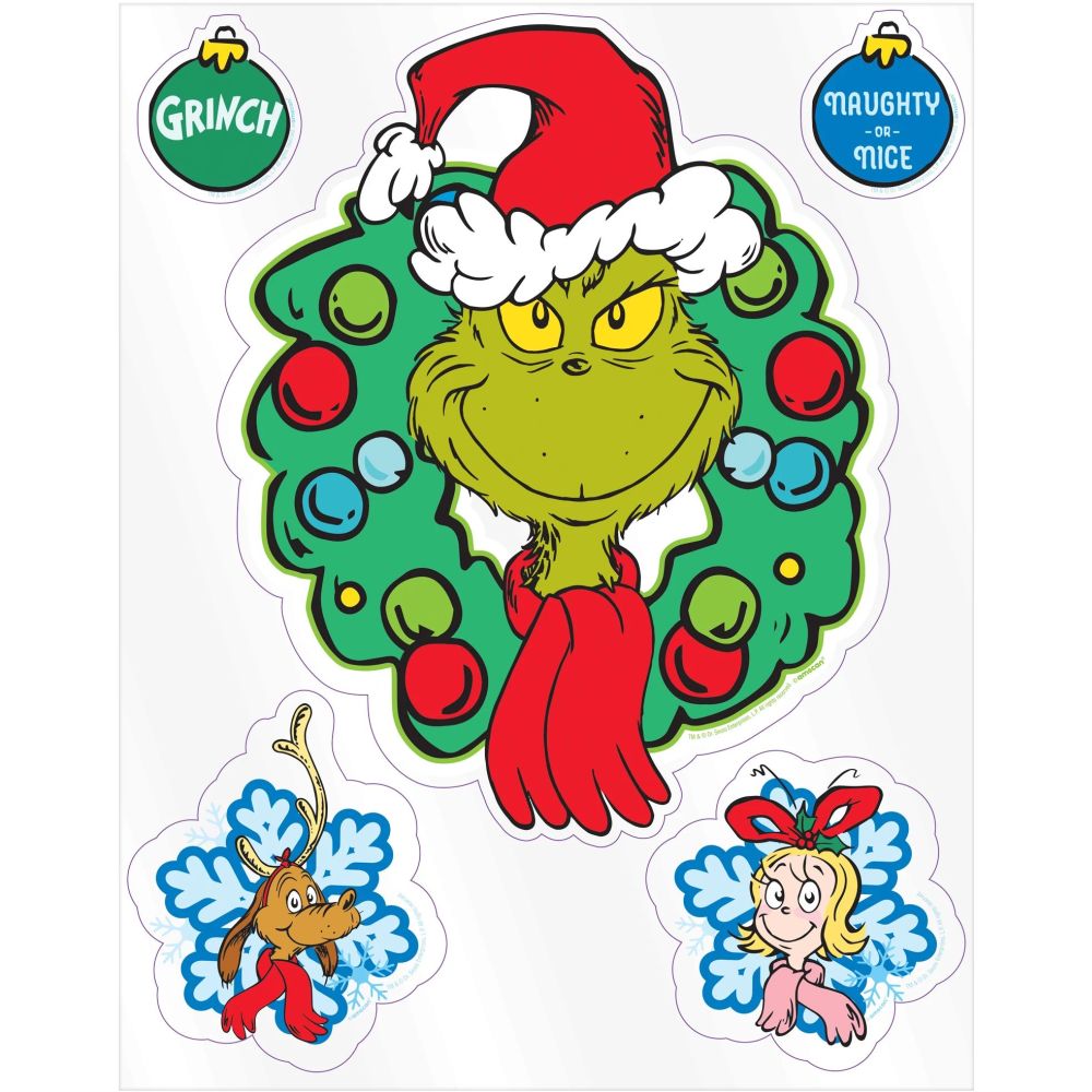 Traditional Grinch Window Clings: Party at Lewis Elegant Party Supplies ...