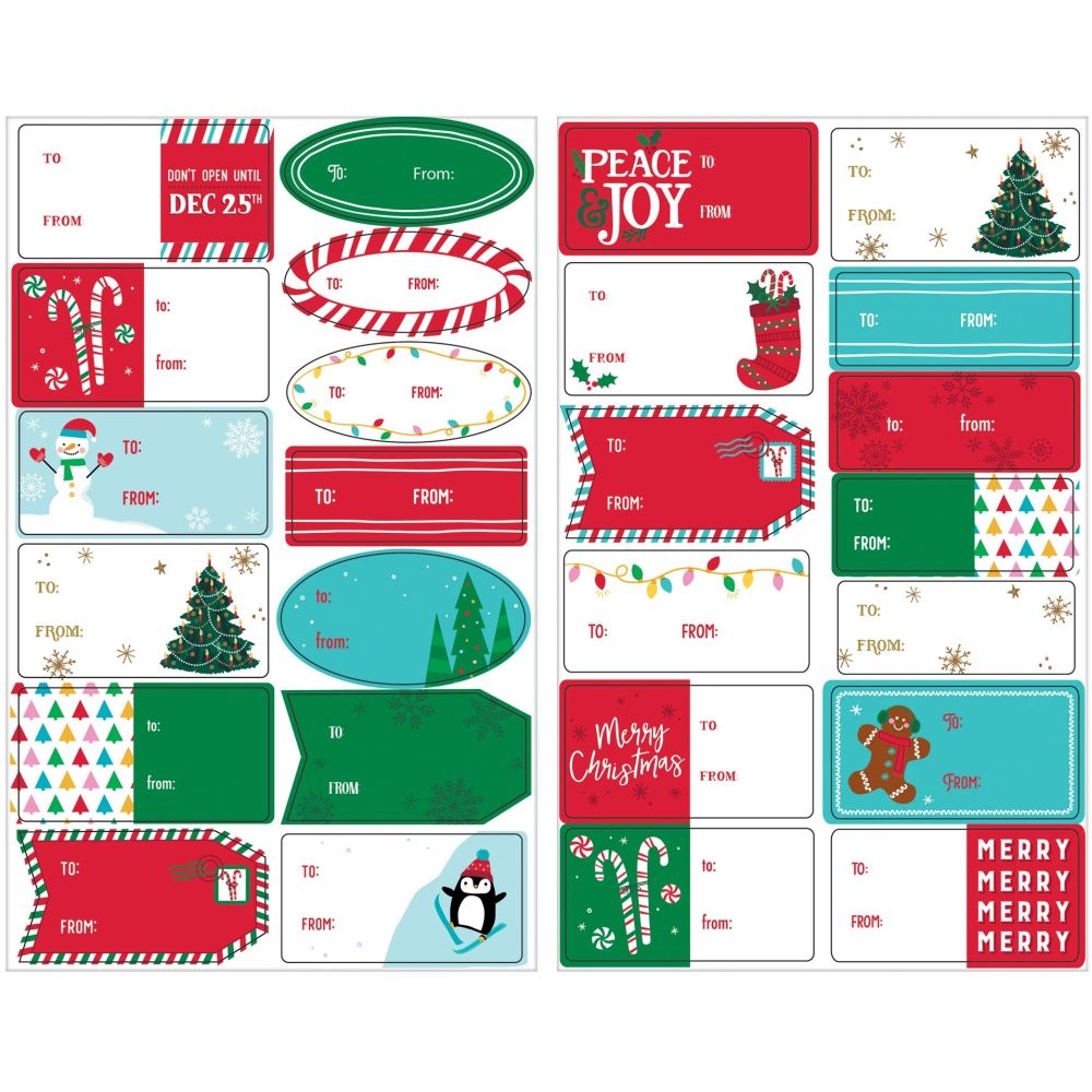 Christmas Adhesive Gift Label Stickers: Party at Lewis Elegant Party ...