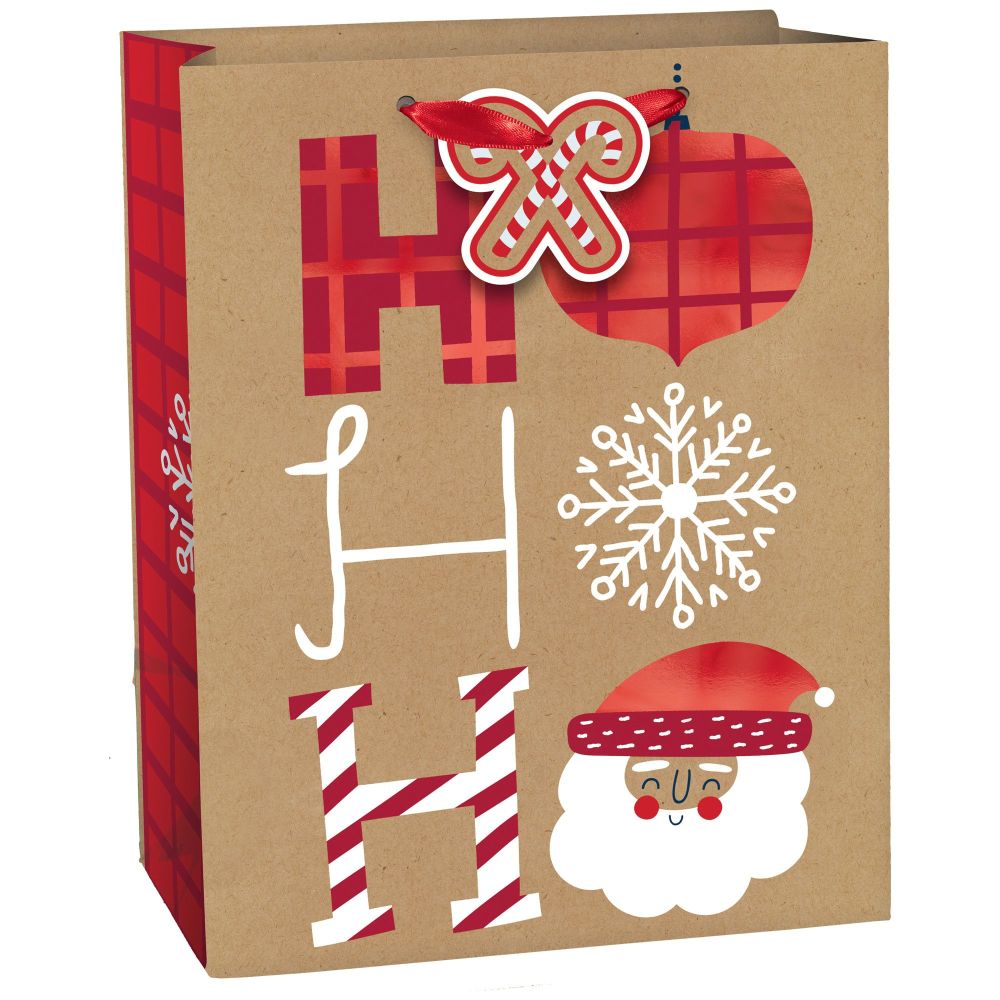Ho Ho Ho Medium Vertical Christmas Gift Bag: Party at Lewis Elegant ...