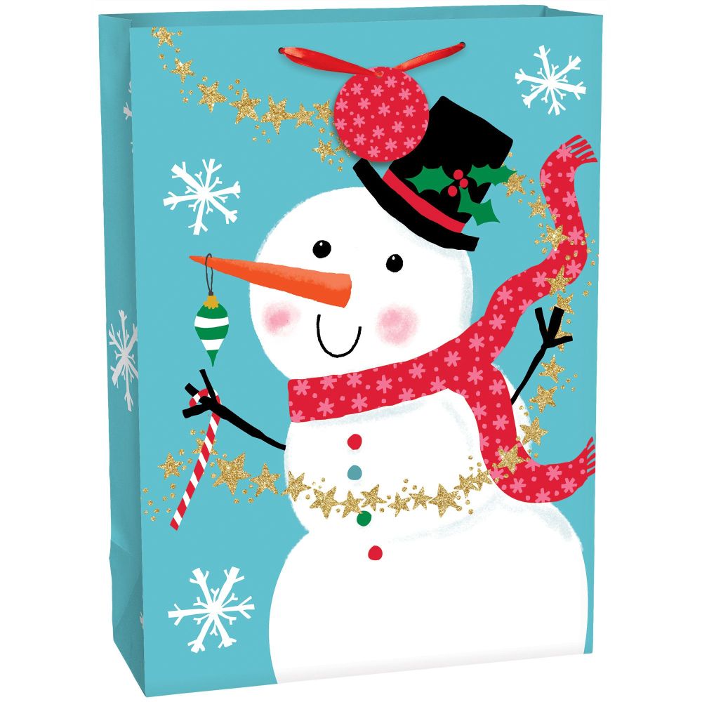 Snowman Extra Large Vertical Christmas Gift Bag: Party at Lewis Elegant ...