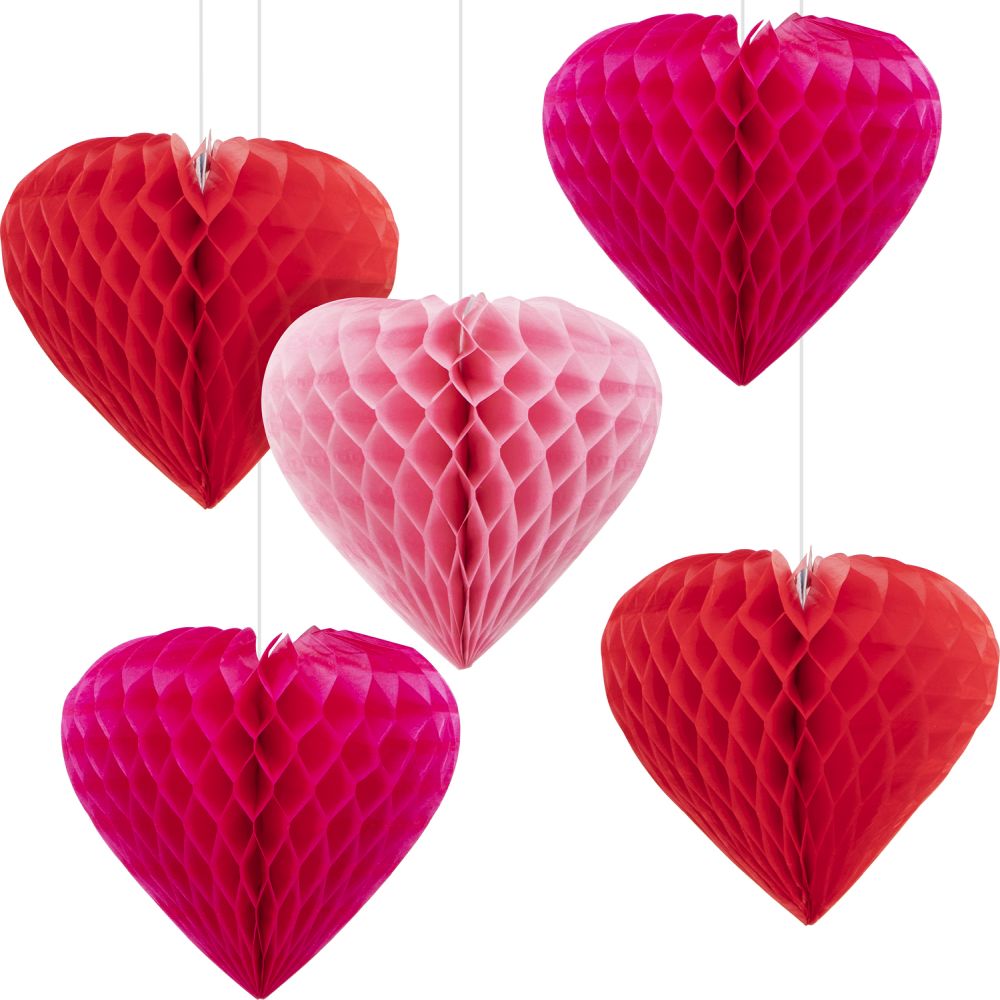 Valentine Honeycomb Hanging Heart Decorations: Party at Lewis Elegant ...