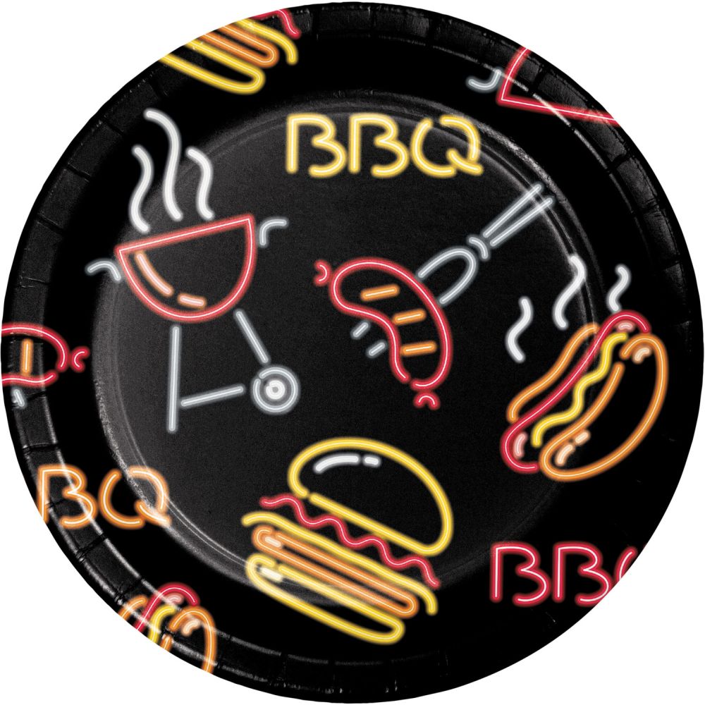 Neon BBQ 7-inch Plates: Party at Lewis Elegant Party Supplies, Plastic ...