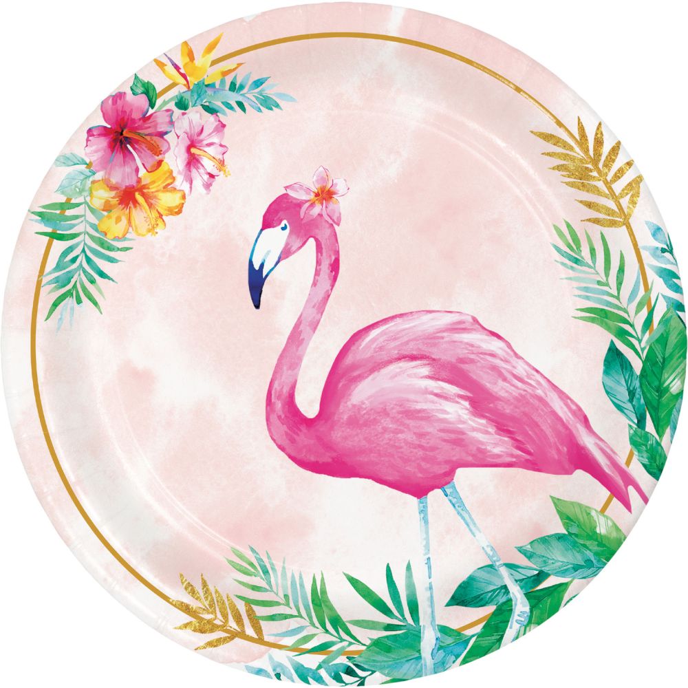 Flamingo Floral 7-inch Plates: Party at Lewis Elegant Party Supplies ...