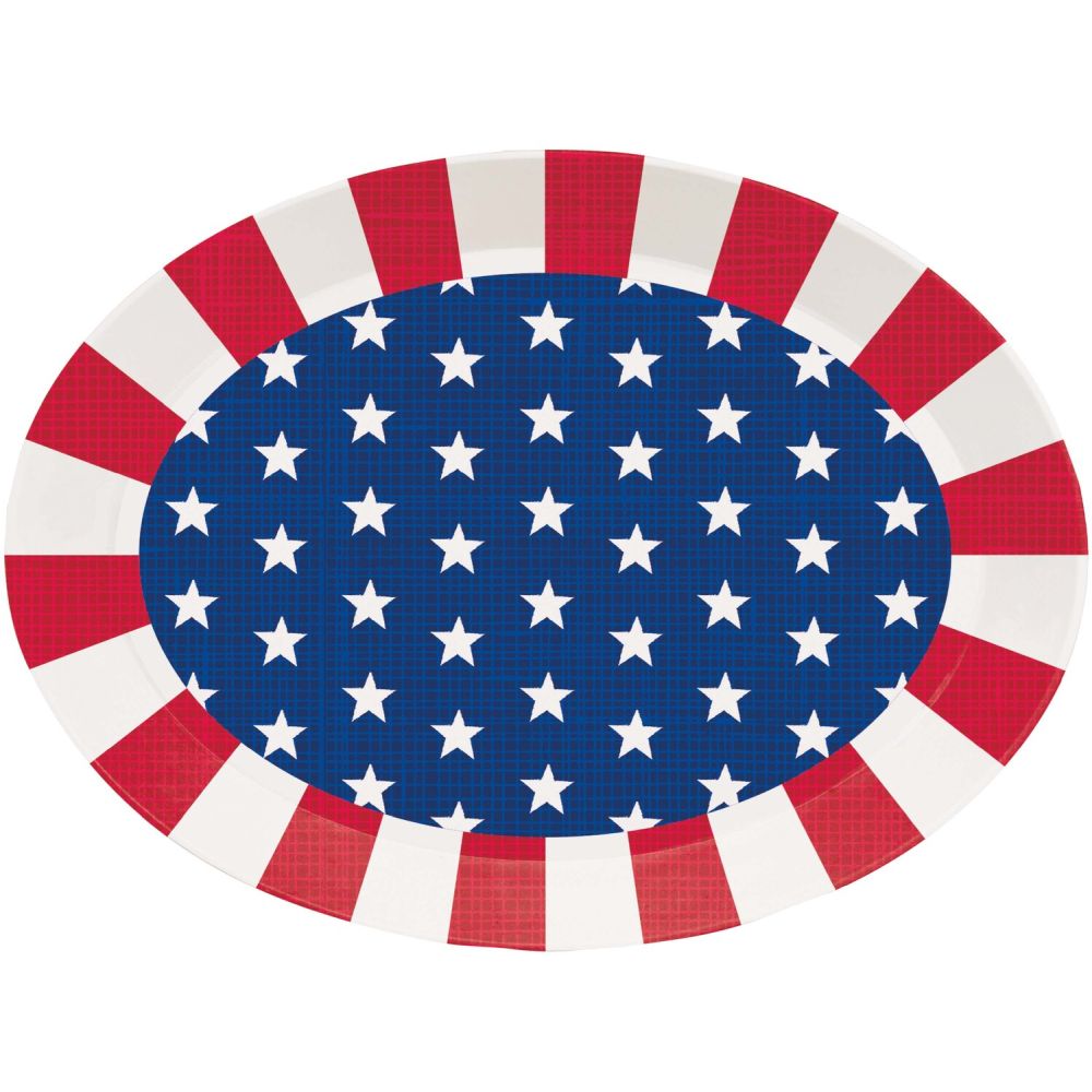 Patriotic Oval Plastic Serving Tray: Party at Lewis Elegant Party ...