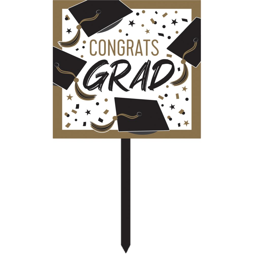 Golden Grad Yard Sign: Party at Lewis Elegant Party Supplies, Plastic ...