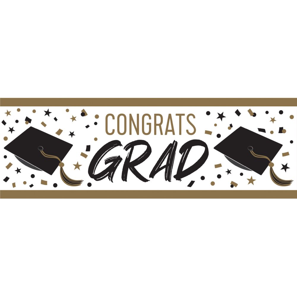 Golden Grad Giant Banner: Party at Lewis Elegant Party Supplies ...