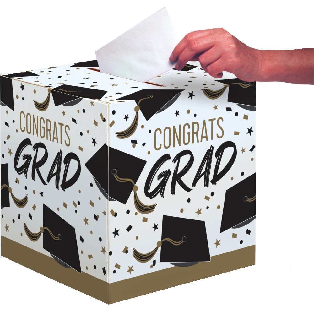 Golden Grad Card Collection Box: Party at Lewis Elegant Party Supplies ...