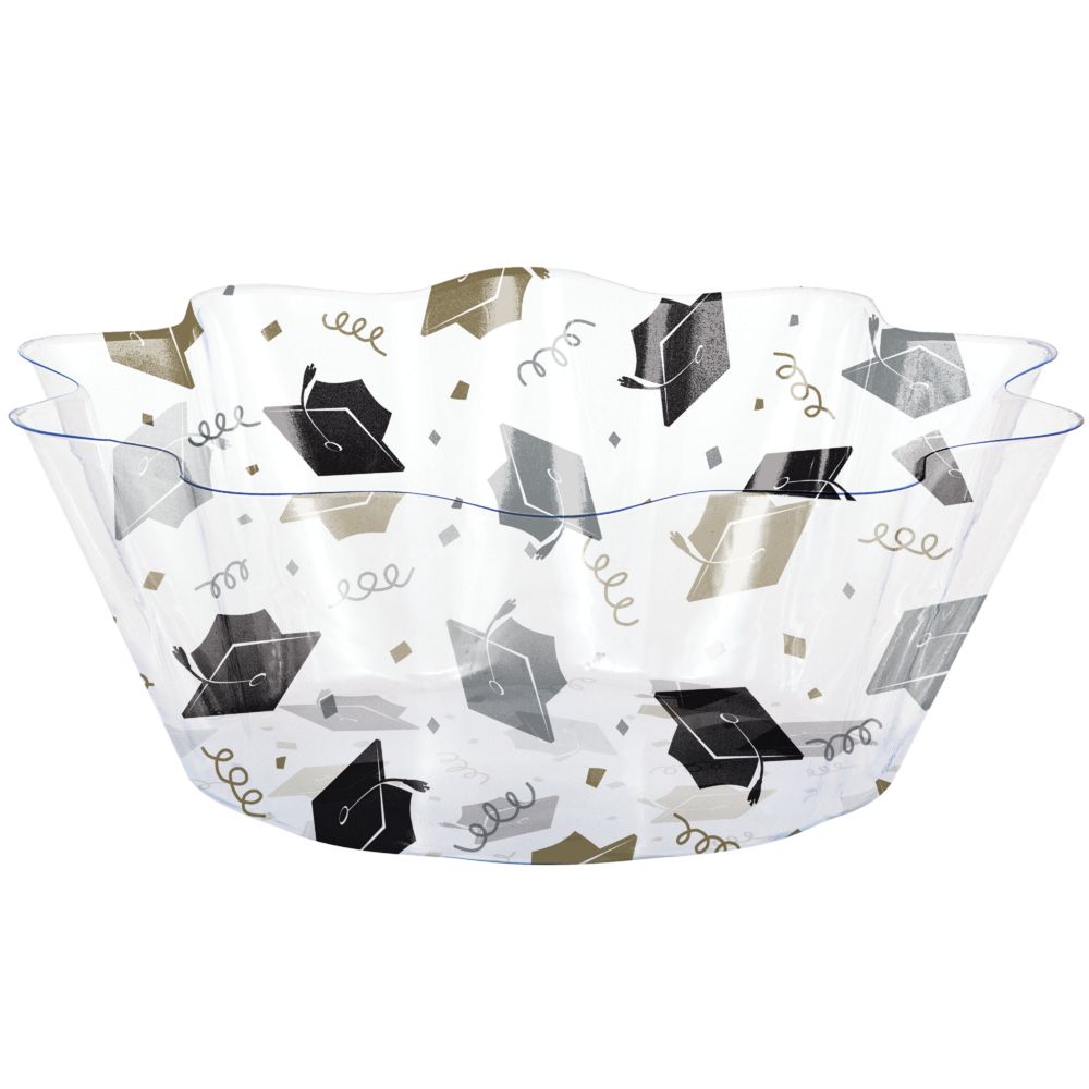 Graduation Fluted 8-inch Plastic Bowl: Party at Lewis Elegant Party ...