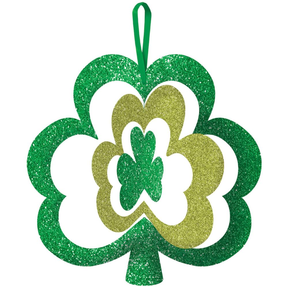 Shamrock Fiberboard Hanging Glitter Decoration: Party at Lewis Elegant ...