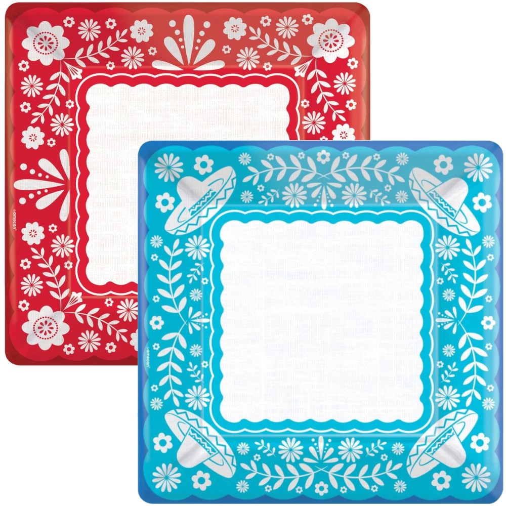 Viva la Party 10-inch Square Dinner Plates Assorted Colors: Party at ...