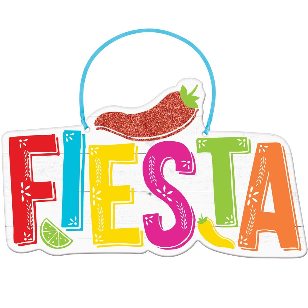 Fiesta Hanging Fiberboard Sign: Party at Lewis Elegant Party Supplies ...