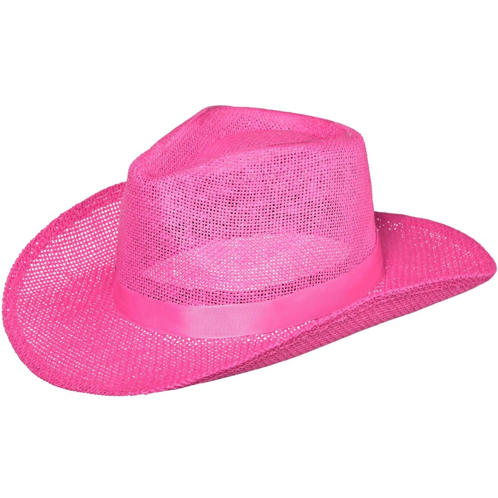 Pink Straw Cowboy Hat: Party at Lewis Elegant Party Supplies, Plastic ...