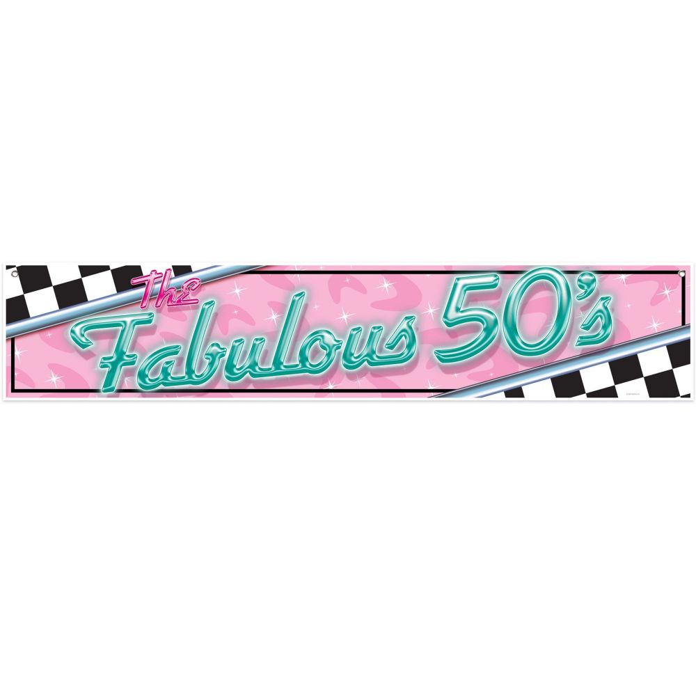 Fabulous 50's All-Weather Sign Banner: Party at Lewis Elegant Party ...
