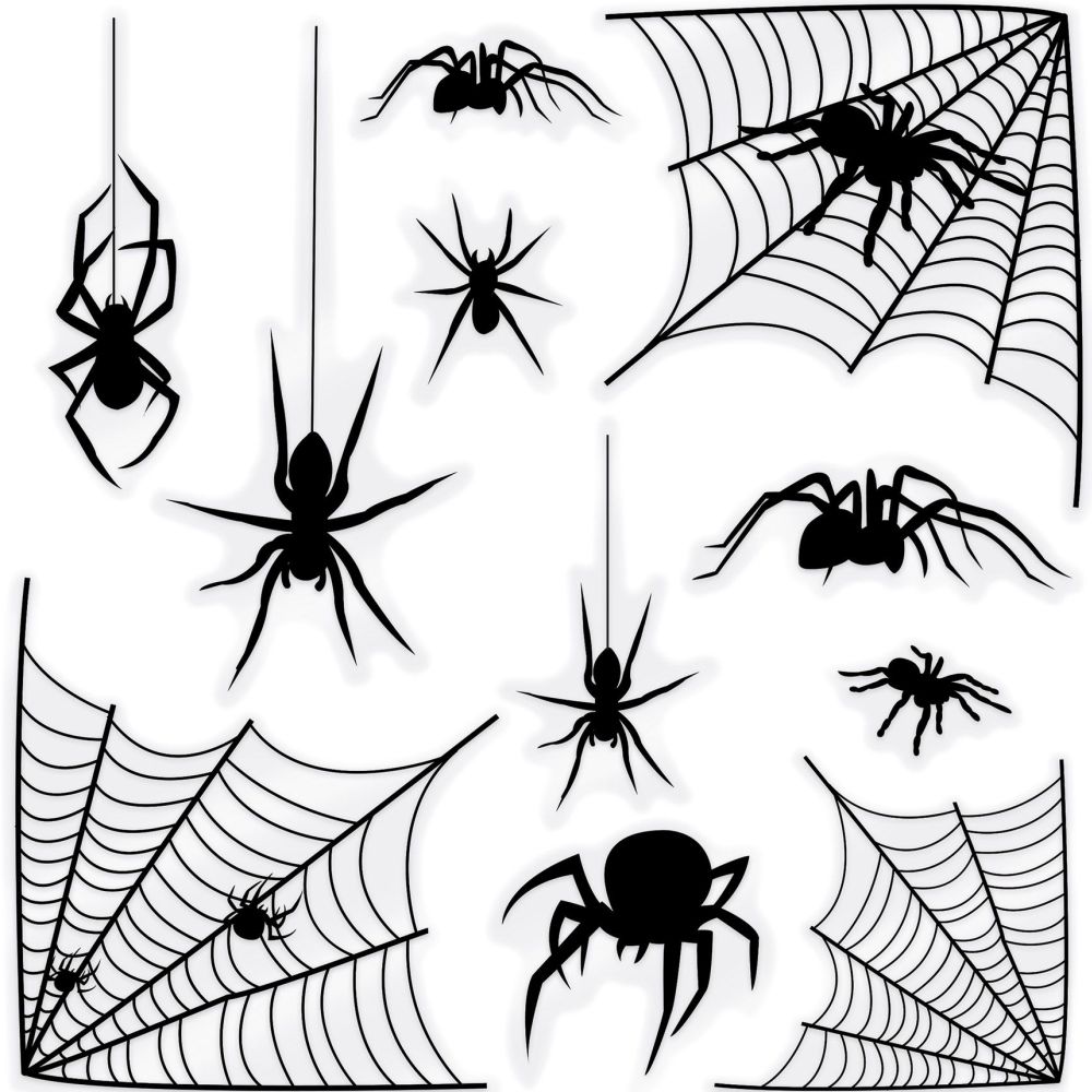 Spider & Spider Web Silhouette Window Clings: Party at Lewis Elegant ...