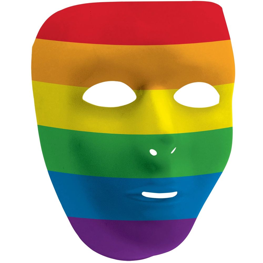 Rainbow Full Face Mask: Party at Lewis Elegant Party Supplies, Plastic ...