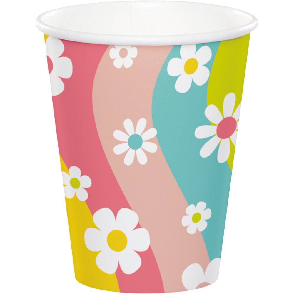 Flower Power 9 oz Hot/Cold Cups: Party at Lewis Elegant Party Supplies ...