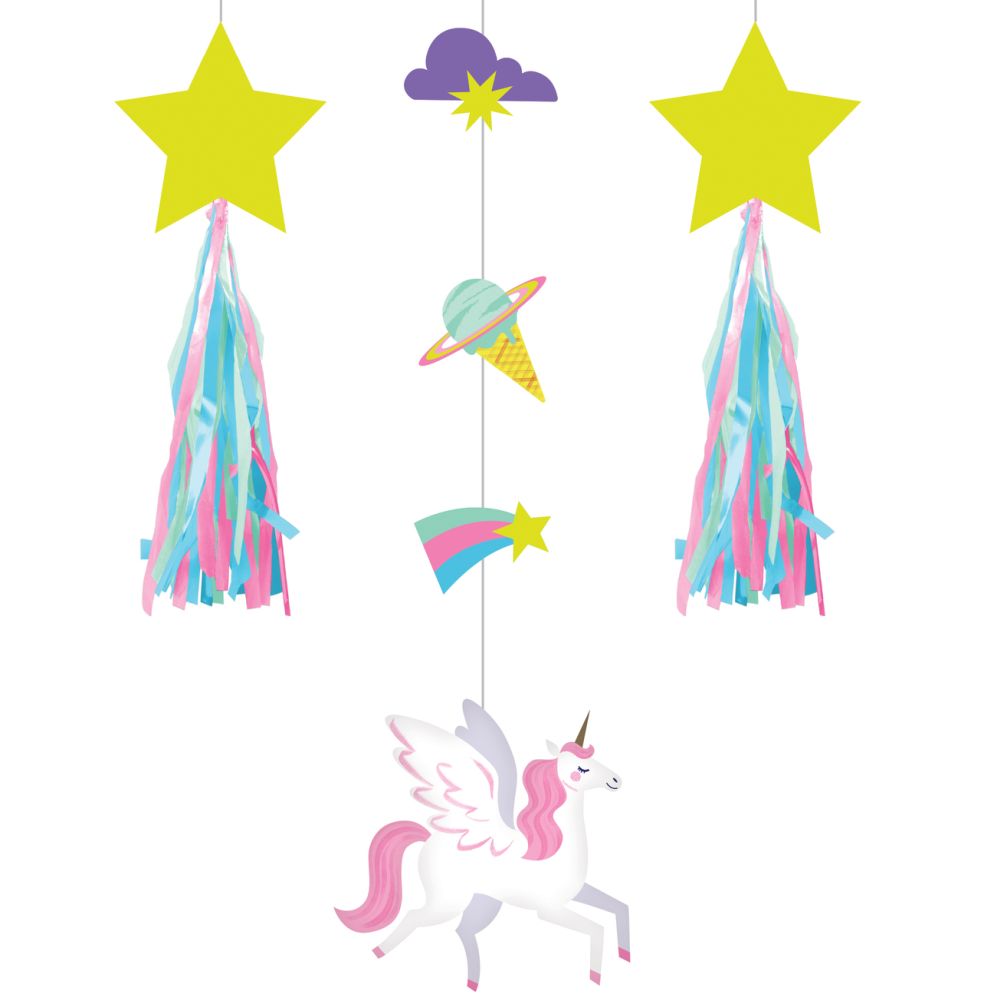 Unicorn Galaxy Hanging Cutout Decorations with Tassel: Party at Lewis ...