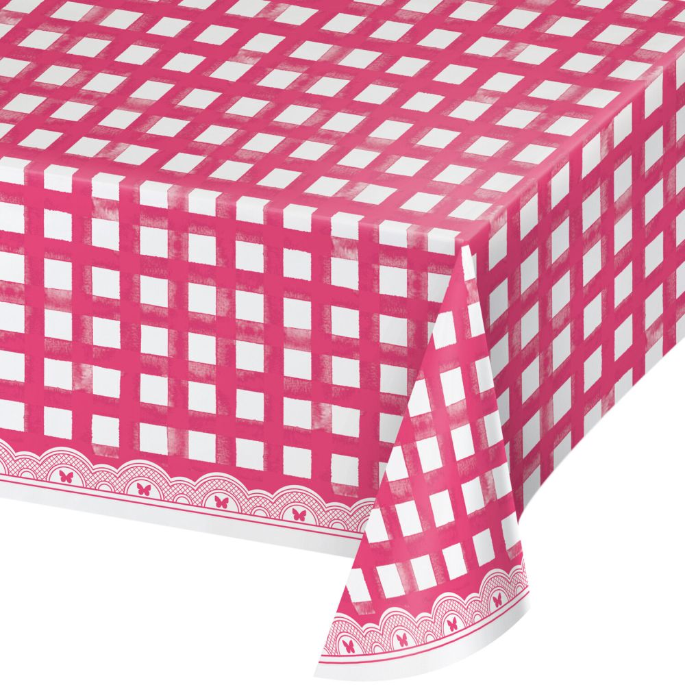 Dolly Pink Gingham Paper Tablecloth: Party at Lewis Elegant Party ...