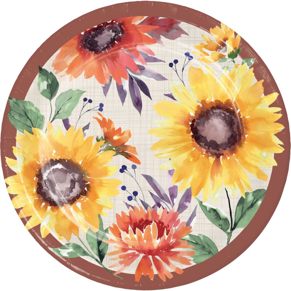 Fall Flowers 9-inch Plates: Party at Lewis Elegant Party Supplies ...
