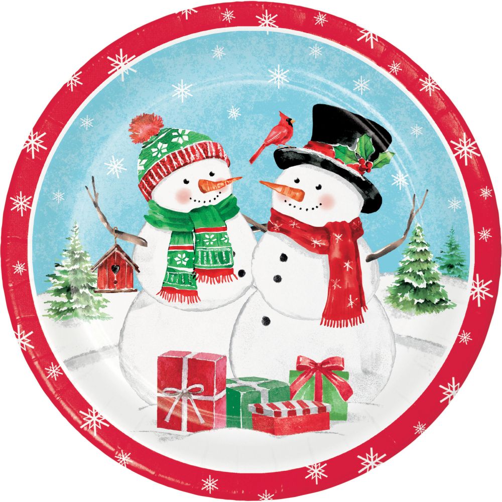 Snowflakes and Snowmen 9-inch Plates: Party at Lewis Elegant Party ...