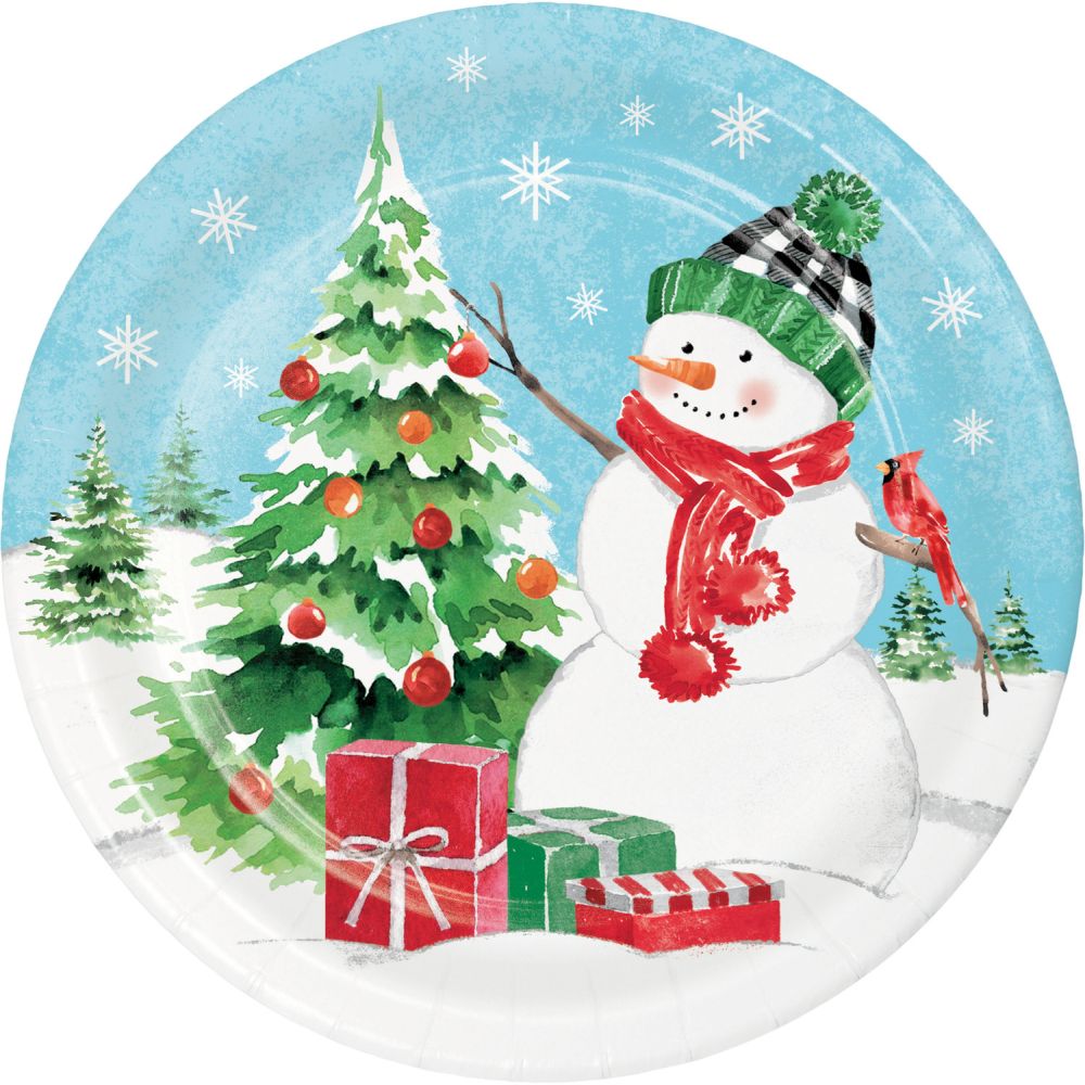 Snowflakes and Snowmen 7-inch Plates: Party at Lewis Elegant Party ...
