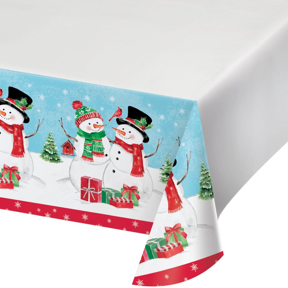 Snowflakes and Snowmen Paper Tablecloth: Party at Lewis Elegant Party ...