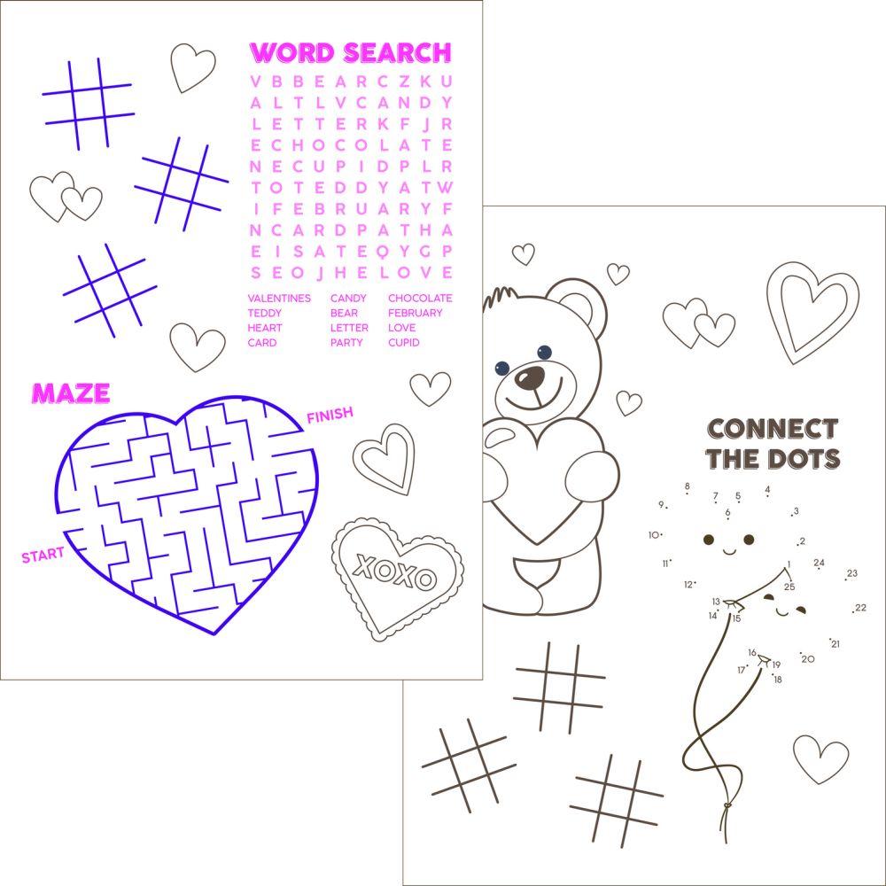Valentine's Activity Sheets: Party at Lewis Elegant Party Supplies ...