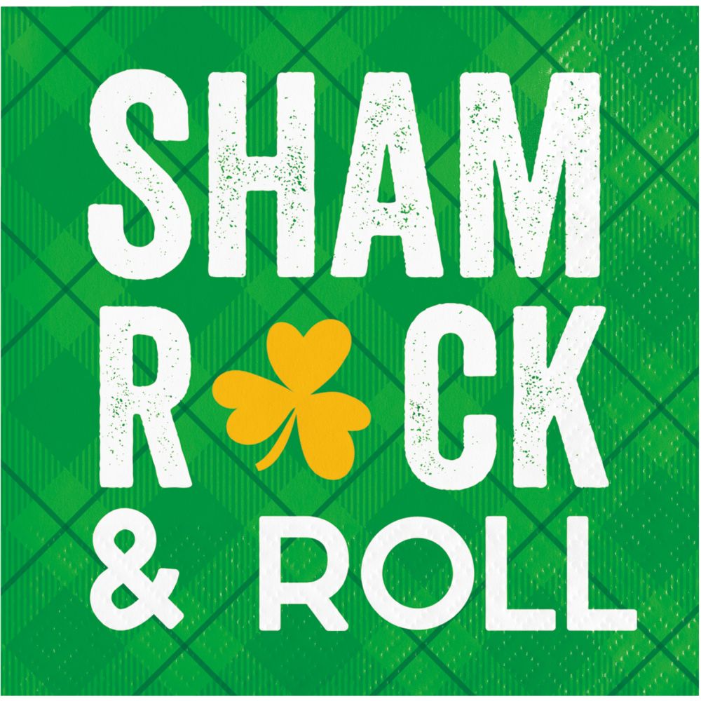 Shamrock and Roll Beverage Napkins: Party at Lewis Elegant Party ...