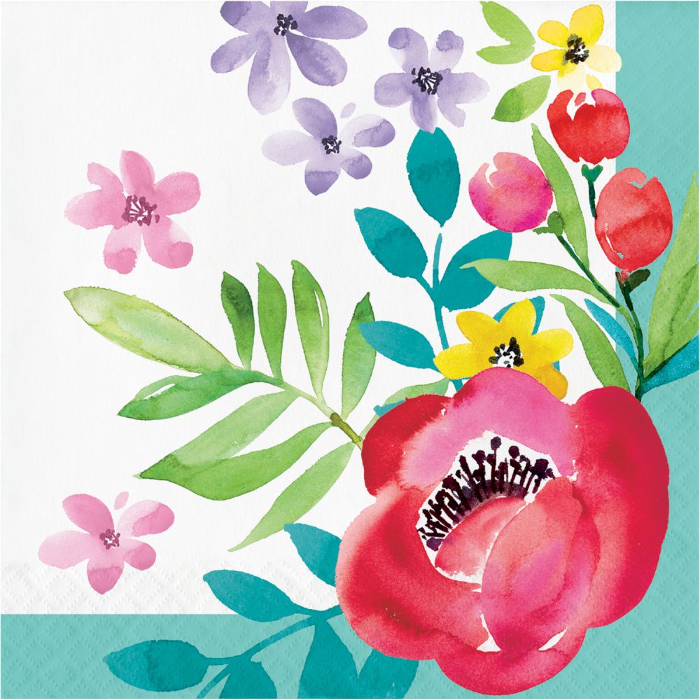 Spring Poppies Lunch Napkins: Party at Lewis Elegant Party Supplies ...