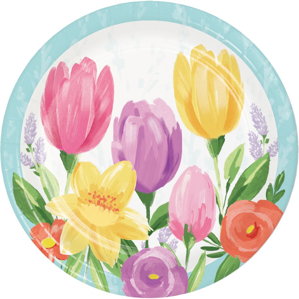 Tulip Blooms 9-inch Plates: Party at Lewis Elegant Party Supplies ...