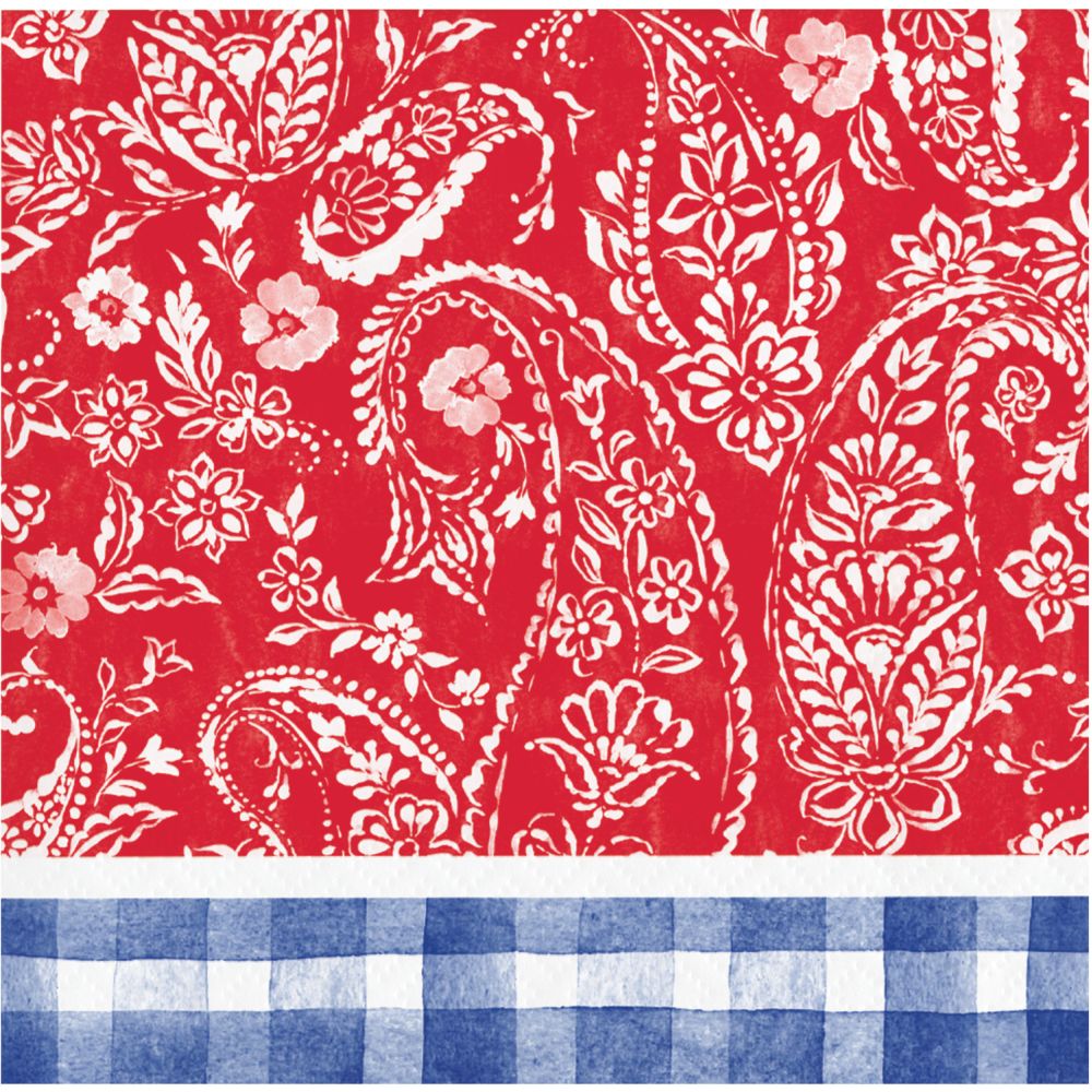 Picnic Paisley Plaid Beverage Napkins: Party at Lewis Elegant Party ...