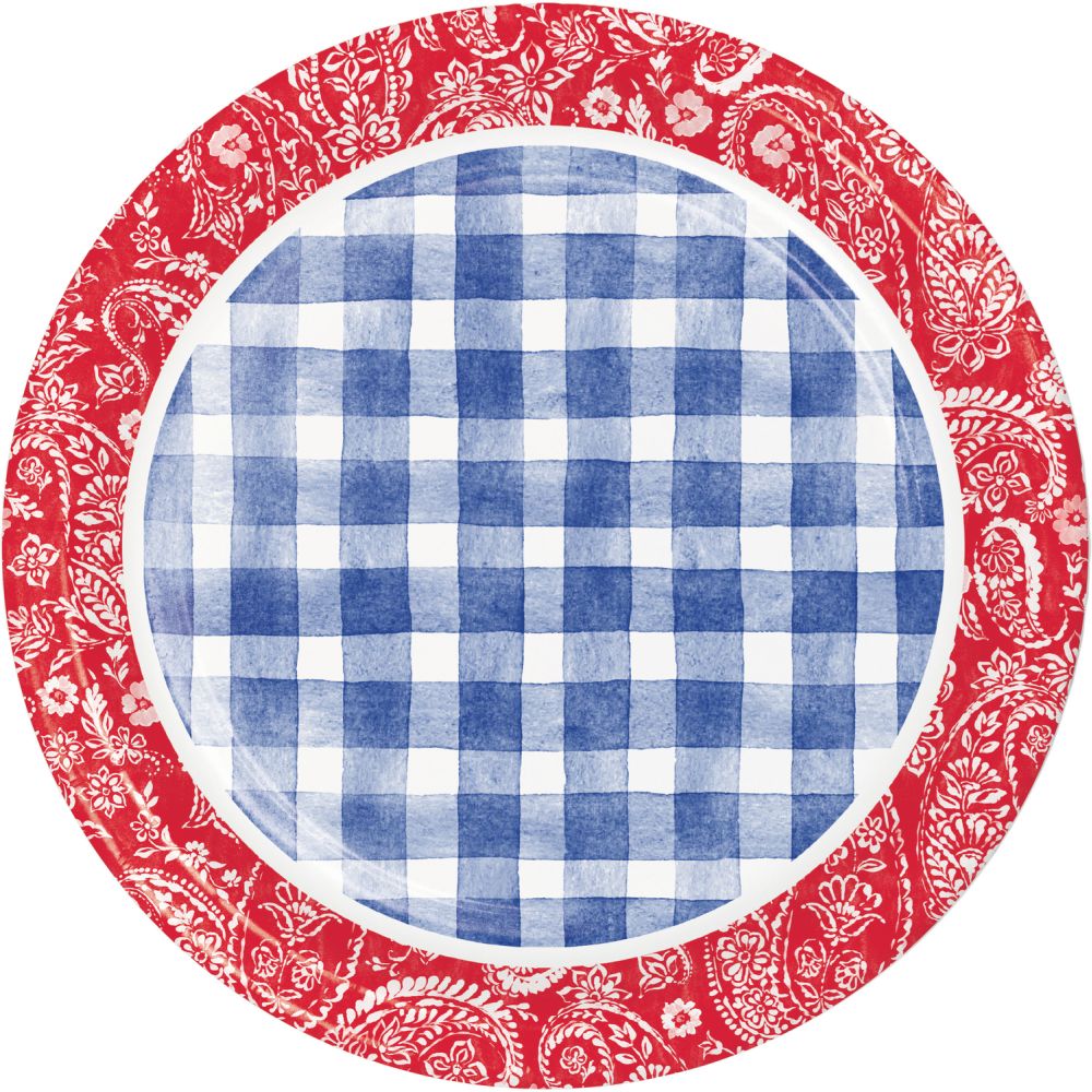 Picnic Paisley Plaid 9-inch Plates: Party at Lewis Elegant Party ...