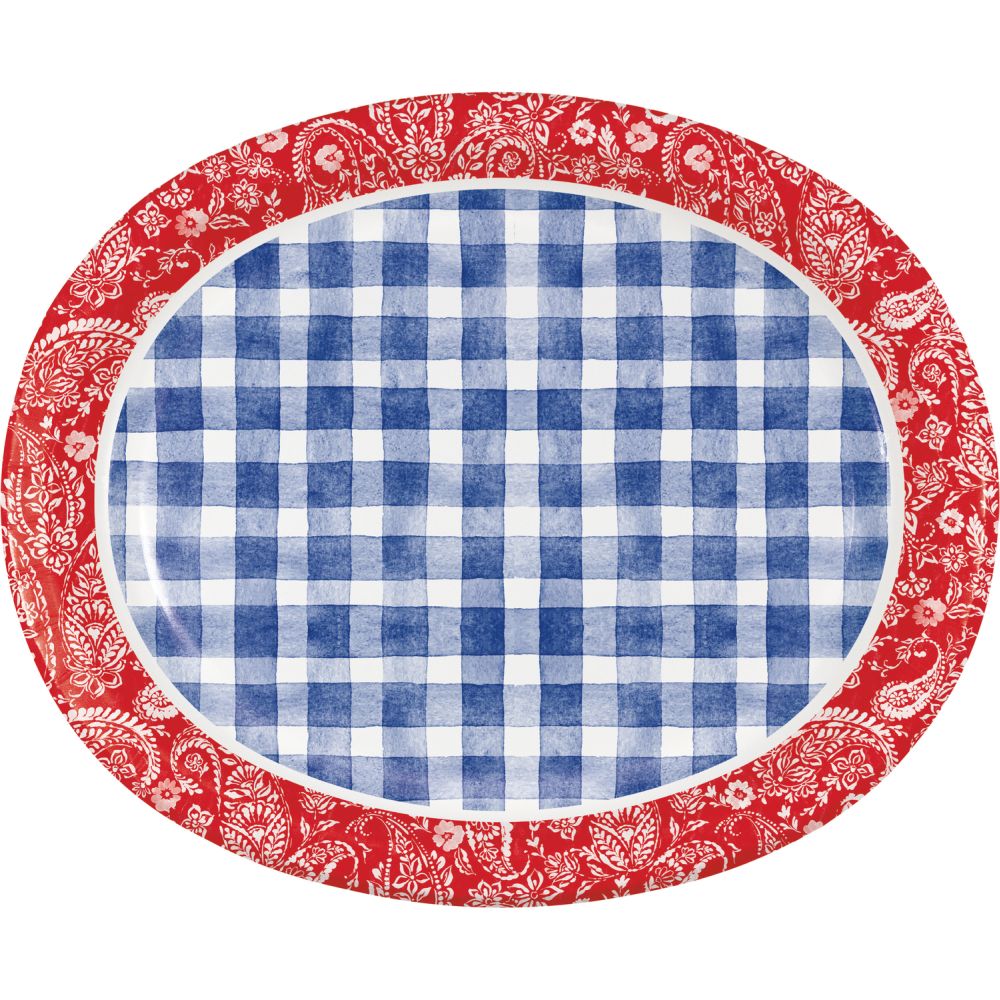 Picnic Paisley Plaid 12-inch Oval Plates: Party at Lewis Elegant Party ...