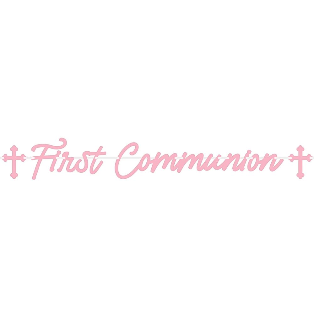 First Communion Pink 10-Foot Banner: Party at Lewis Elegant Party ...