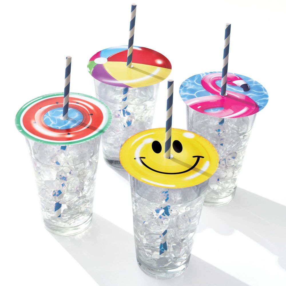 Pool Party Drink Toppers w/Paper Straws: Party at Lewis Elegant Party ...