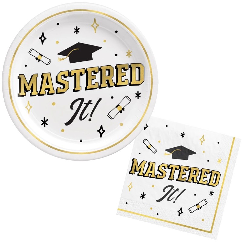 College Graduation Mastered It Paper Plates and Napkins Value Pack ...