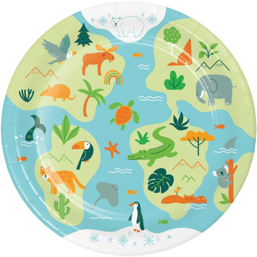 World Adventure 9-inch Plates: Party at Lewis Elegant Party Supplies ...