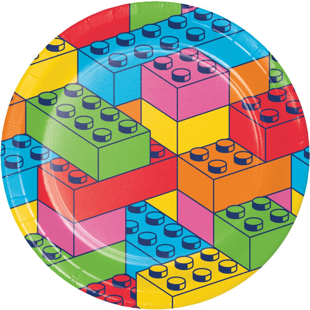 Block Bash 9-inch Plates: Party at Lewis Elegant Party Supplies ...
