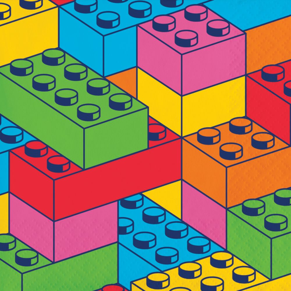 Block Bash Beverage Napkins: Party at Lewis Elegant Party Supplies ...