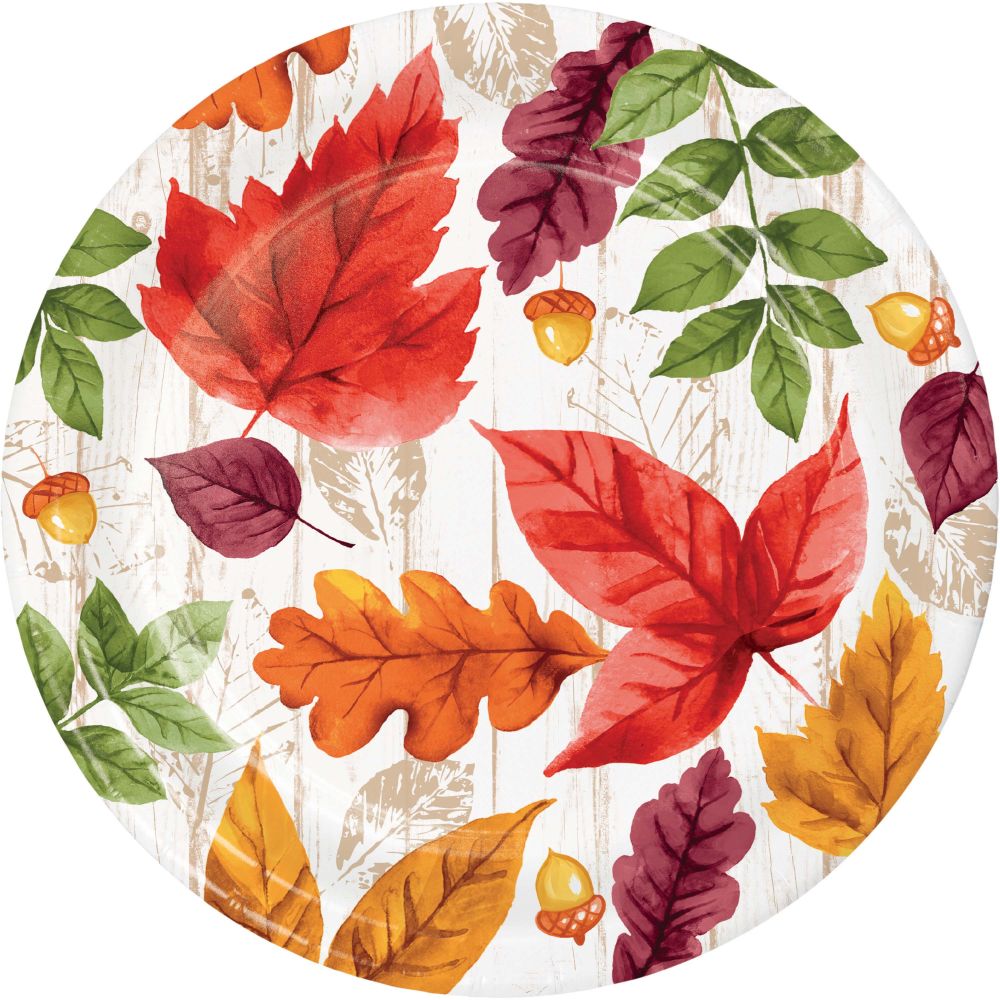 Lush Autumn Leaves 9-inch Plates: Party at Lewis Elegant Party Supplies ...
