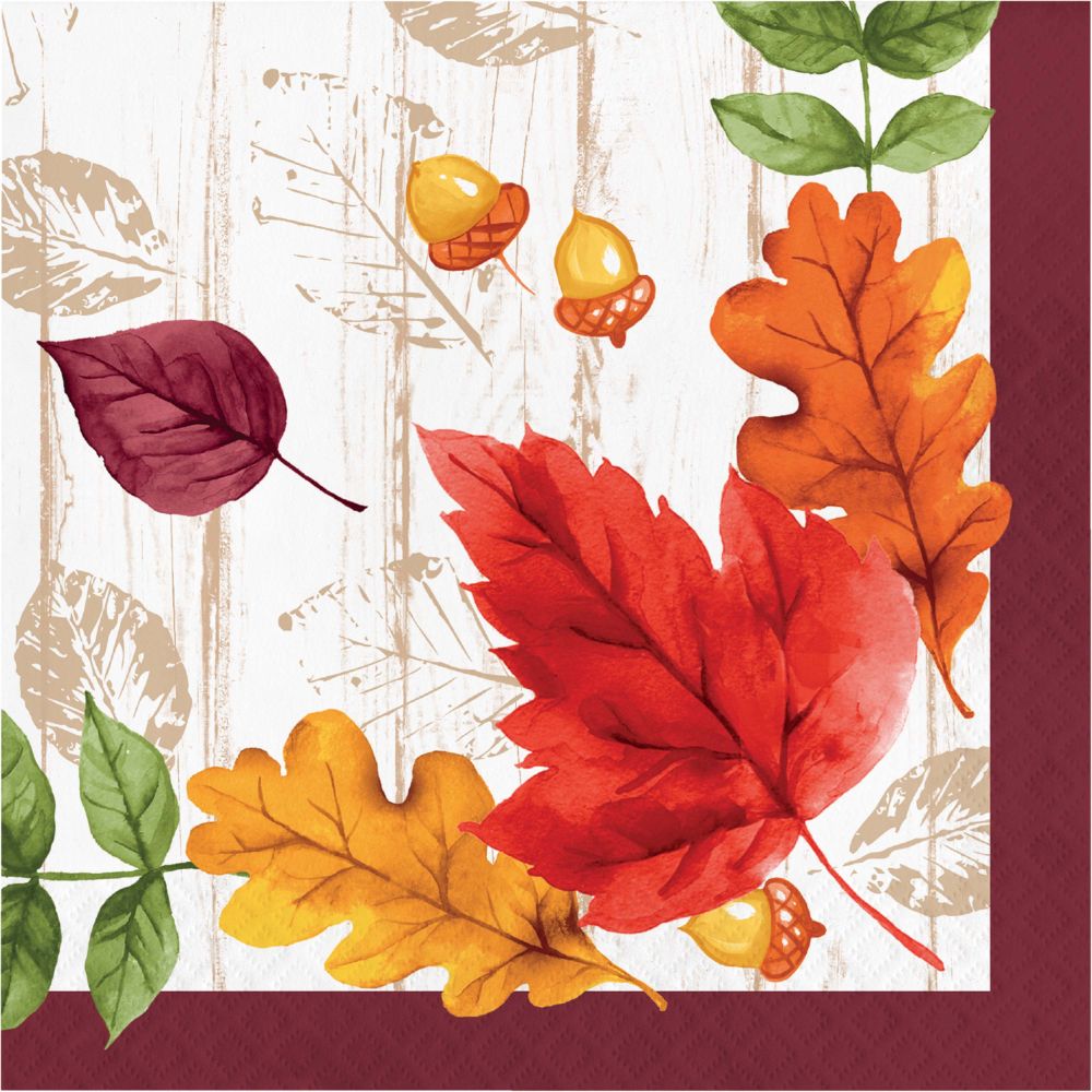Lush Autumn Leaves Lunch Napkins: Party at Lewis Elegant Party Supplies ...