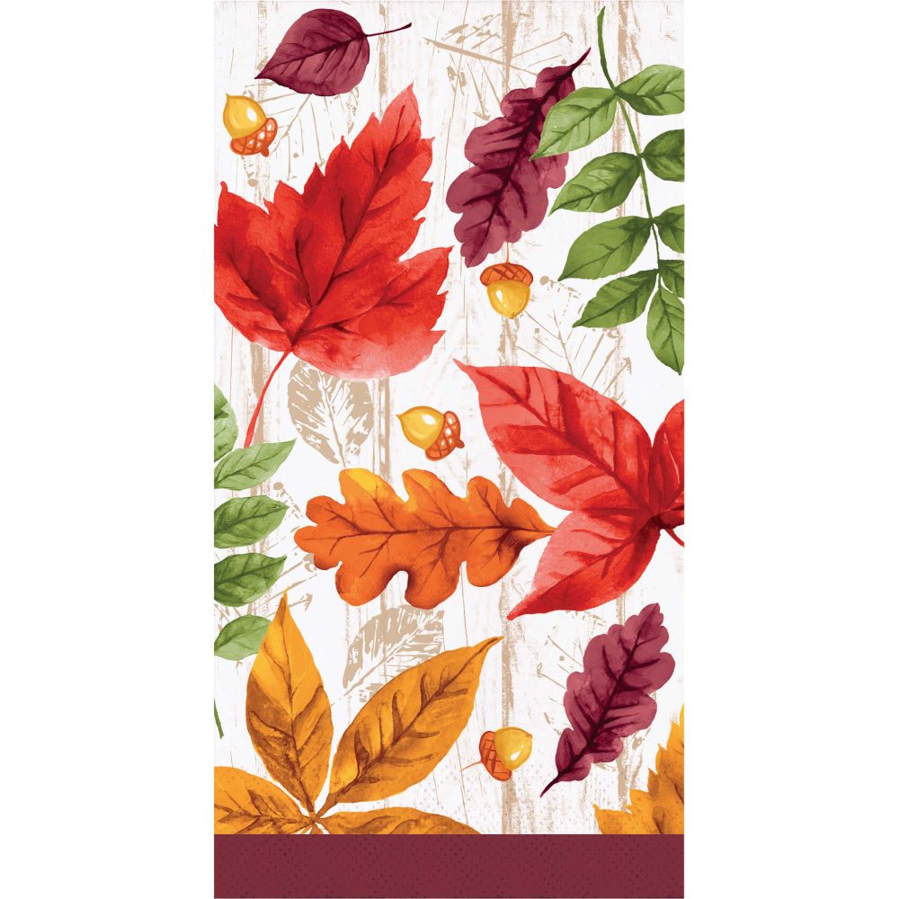 Lush Autumn Leaves 3-Ply Guest Dinner Napkins: Party at Lewis Elegant ...
