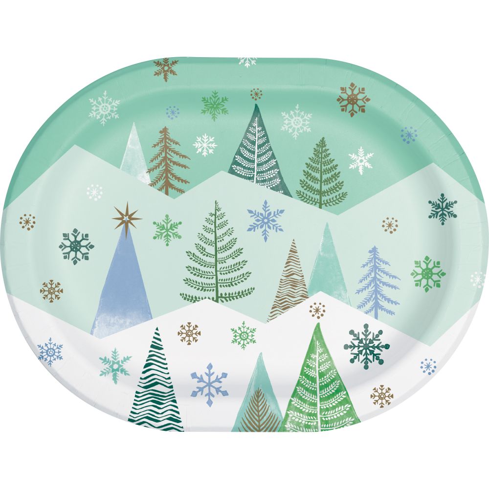 Winter Wonderland 12-inch Oval Plates: Party at Lewis Elegant Party ...