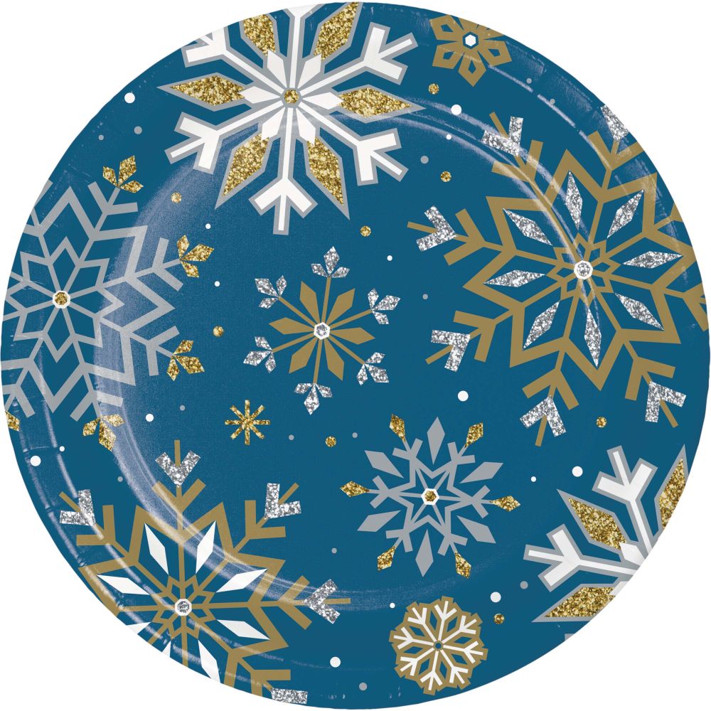 Whimsical Winter Snowflakes 9-inch Plates: Party at Lewis Elegant Party ...