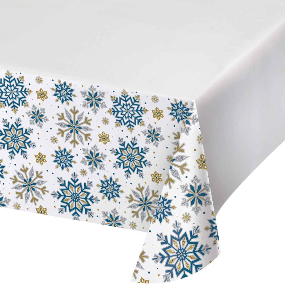 Whimsical Winter Snowflakes Paper Tablecloth: Party at Lewis Elegant ...